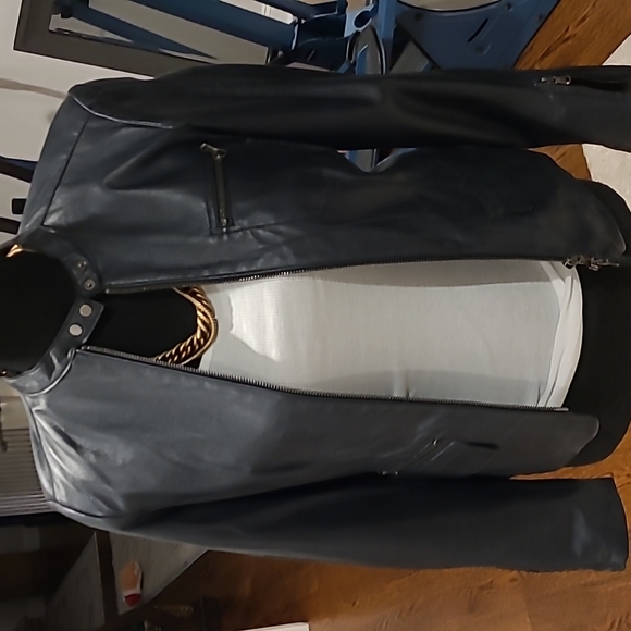 ecru | Jackets & Coats | Ecru Charcoal Leather Jacket Size Small | Poshmark